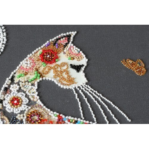 Bead Embroidery Kit Cat Beaded stitching Bead needlepoint Beadwork DIY ...