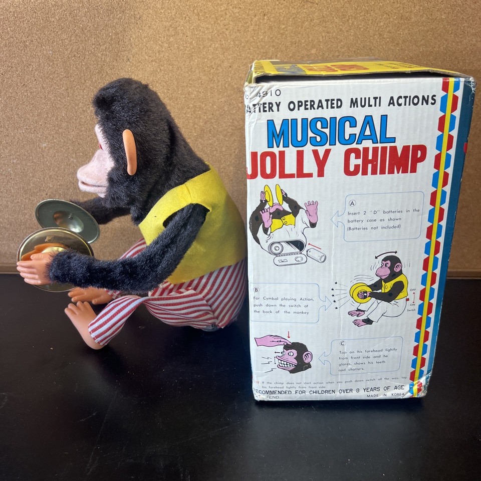 Vintage Musical Jolly Chimp Daishin Toy Story Clapping Cymbals Monkey w ...