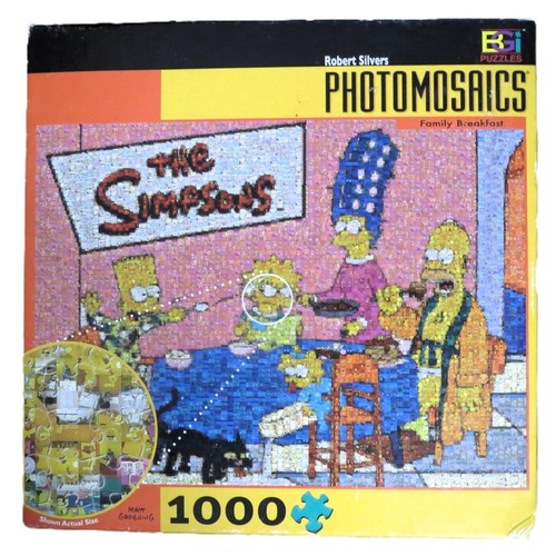 Simpsons Photomosaic 1000 Puzzle FAMILY BREAKFAST Homer Bart Marge Lisa ...