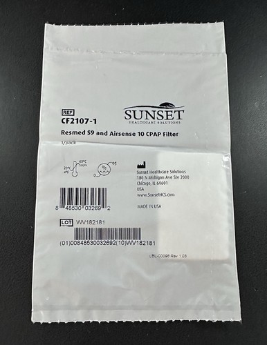 Lot Of 12 Sunset Resmed S9 and Airsense 10 Filter For CPAP CF2107-1 ...