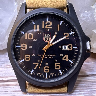 Soki Date Stainless Steel Military Sports Analog Quartz Army Watch ...