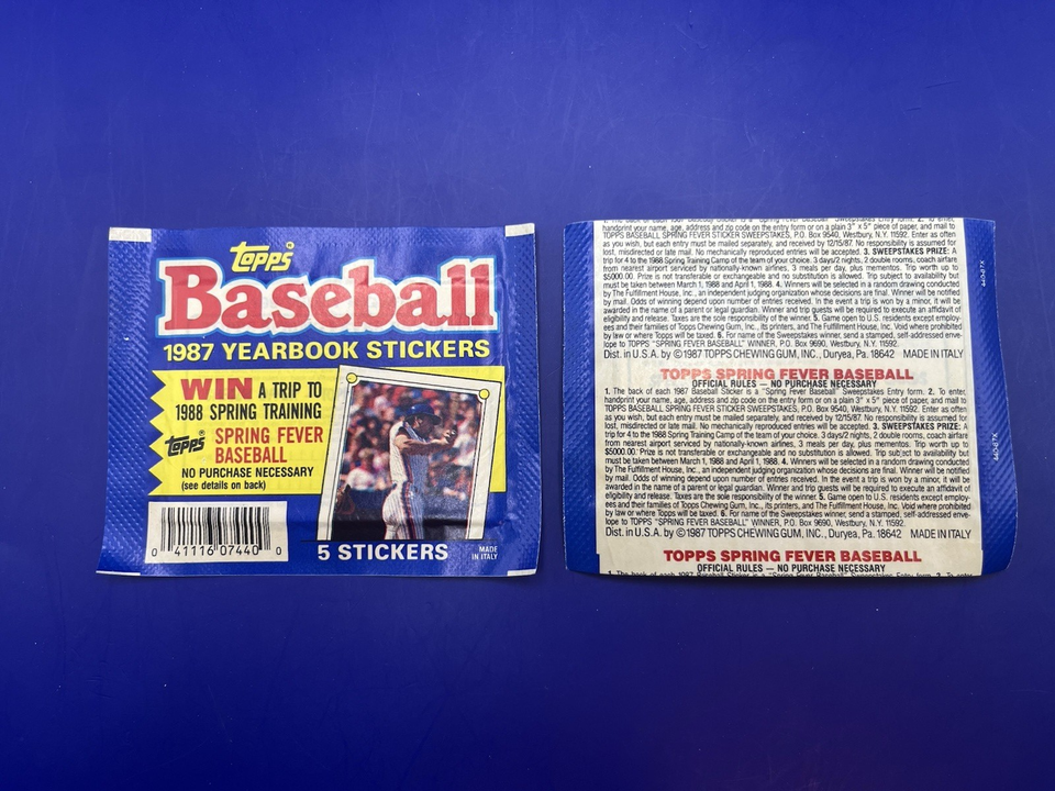 Lot of 30 packs 1987 Topps Baseball Stickers 5 stickers per pack | eBay