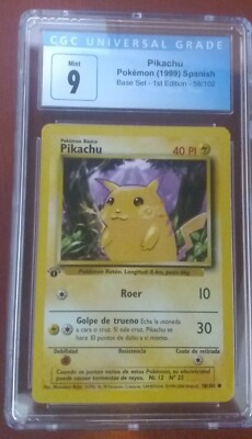 Pikachu 1st Edition Spanish Base Set Mint 9 CGC Pokemon #58 | eBay