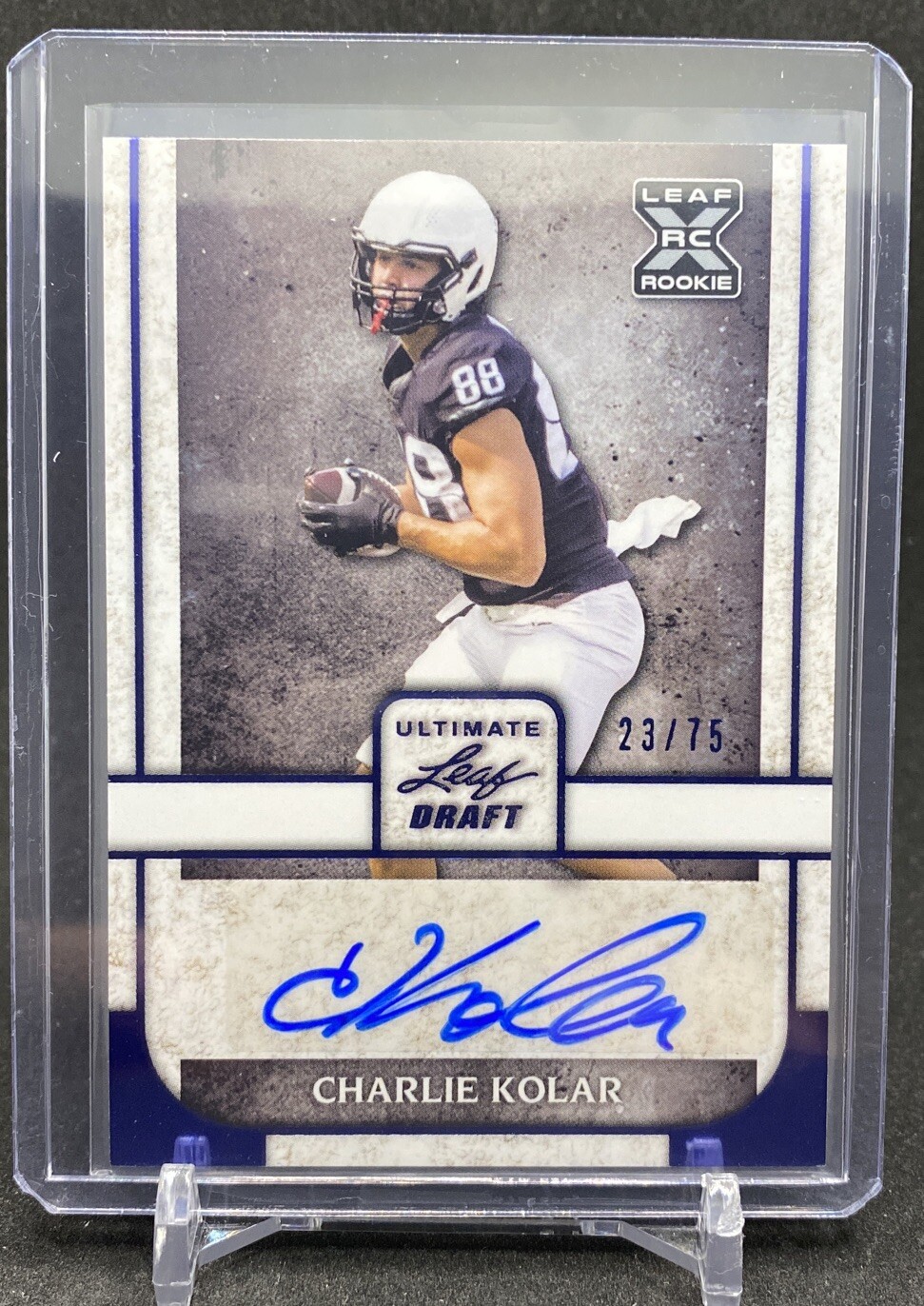2022 Leaf Ultimate Draft Football Charlie Kolar RC Auto #/75 Baltimore ...