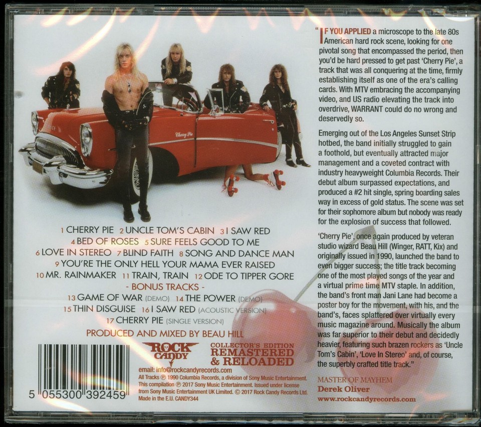 Warrant Cherry Pie CD new Rock Candy Records Reissue | eBay