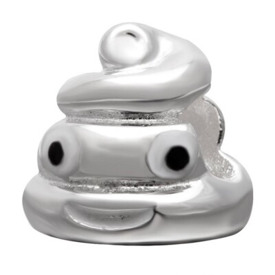 Genuine Sterling Silver Emoji Poop / Poo Bead / Charm - Disgusting ...