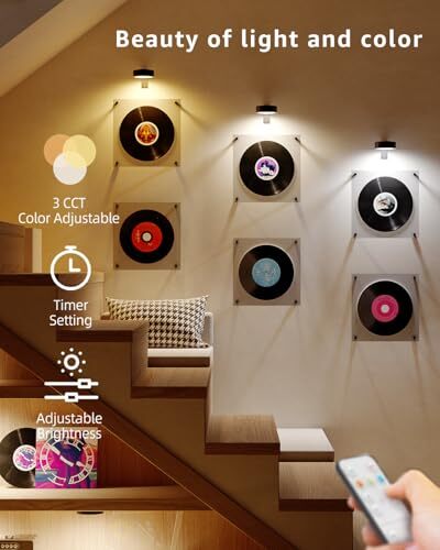 Wireless Rechargeable Over Picture Lights for Wall, 3 3 pack 3000k ...