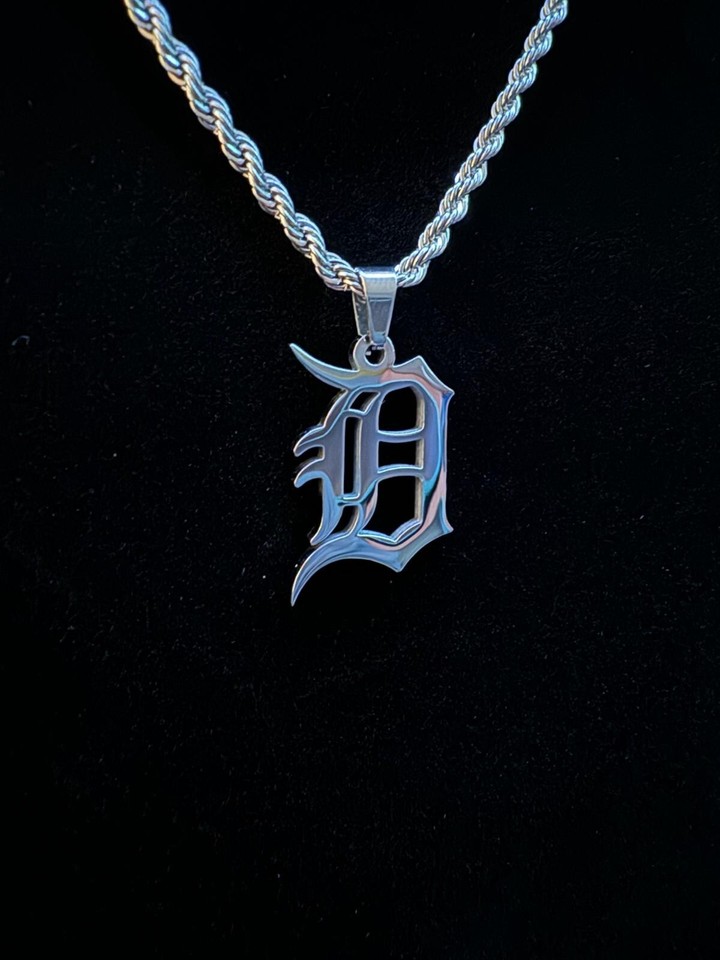Detroit Tigers Necklace - MLB Baseball - 3mm Rope - 20" Silver Plated ...