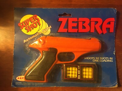 ORANGE Vintage RayLine Zebra II 2 Super Shot Toy Pistol Gun w/ Ammo NEW ...