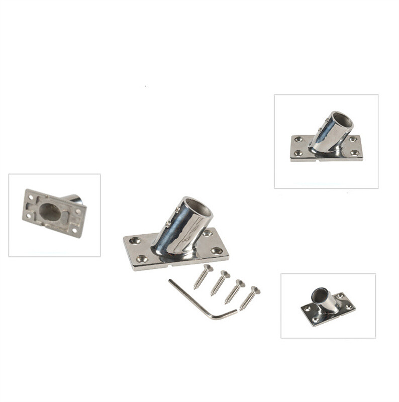 Boat Hand Rail Fittings 60 Degree 1PCS Round Pipe Base 316 Grade ...