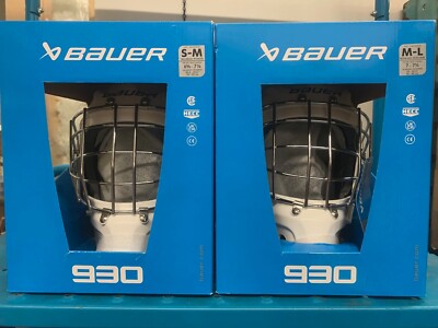 Bauer 930 Goalie Mask | Goal Helmet Cage Ice Roller Senior White Ice ...
