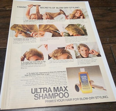 Vintage 1970's Ultra Max Shampoo Magazine Print Ad | eBay