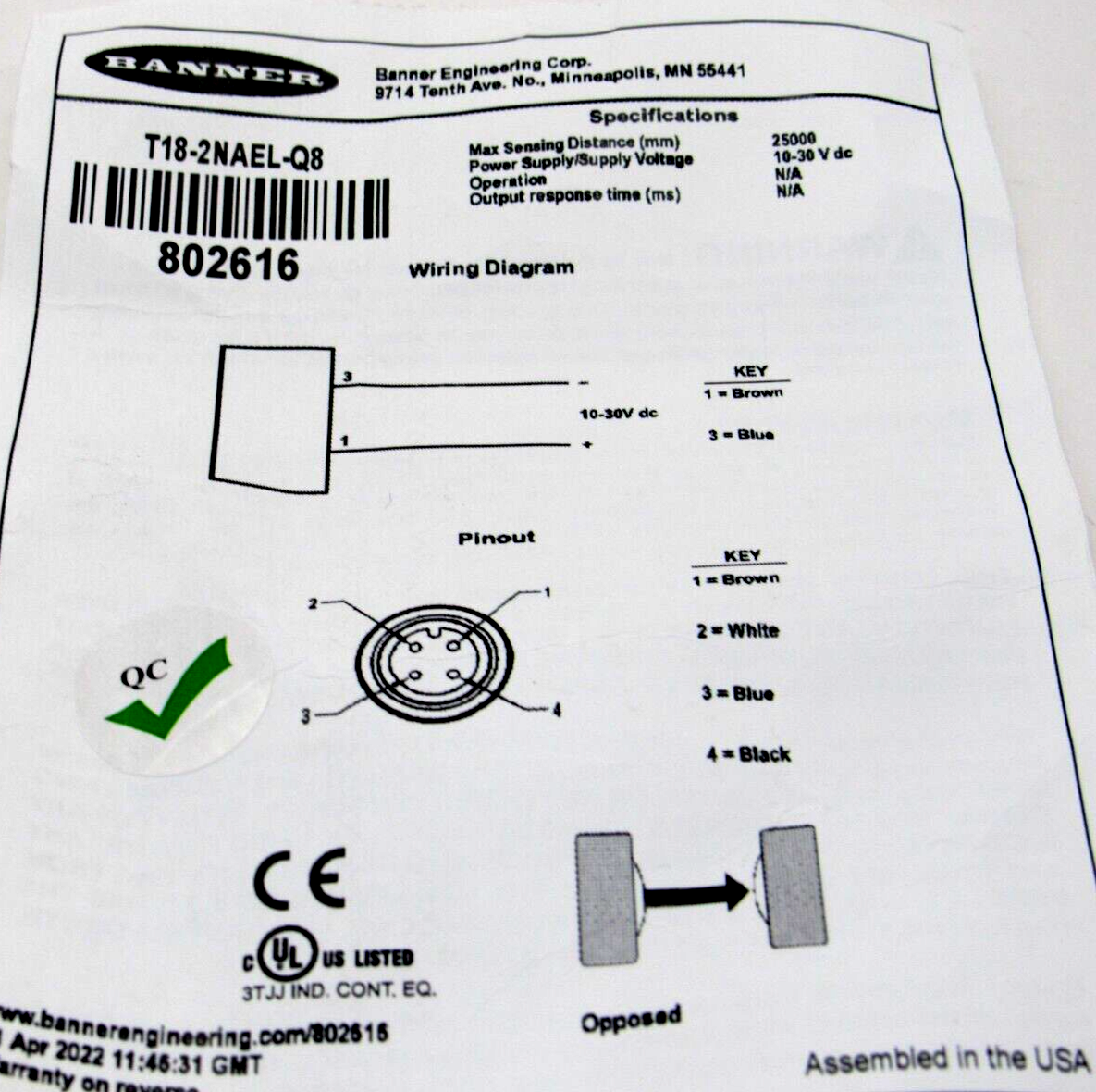 T18-2NAEL-Q8 Banner Photoelectric Emitter for sale online | eBay
