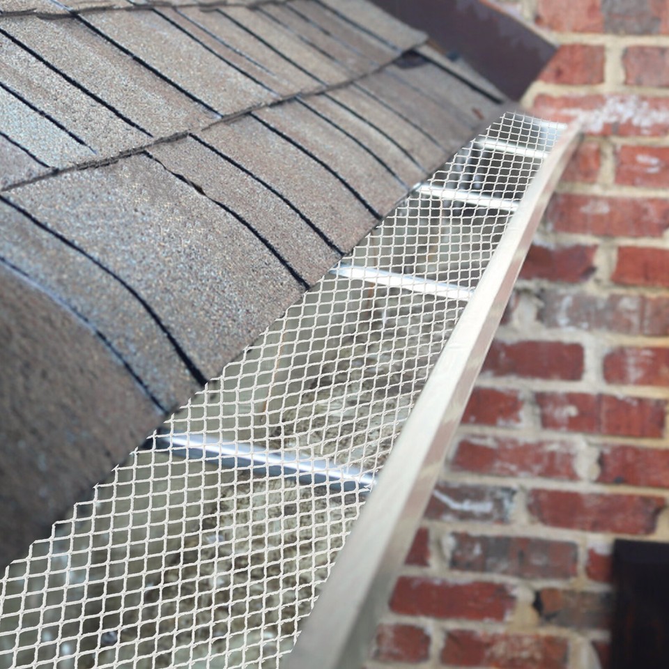 Aluminum Gutter Guard 6Inch Wide 50Ft Length Cover Mesh Leaf Debris ...