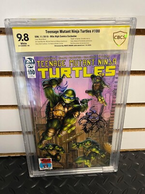 Teenage Mutant Ninja Turtles #100 Signed & Remark by Monte Moore Graded ...