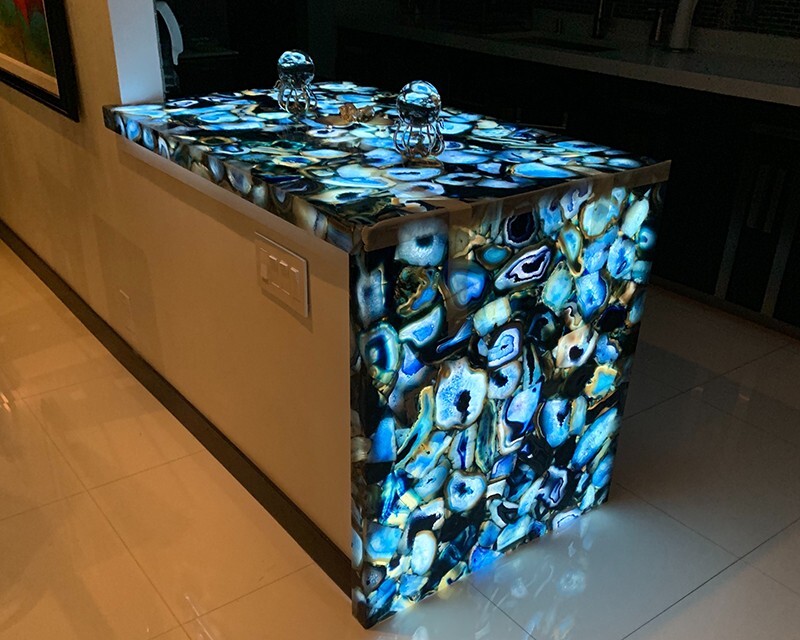 Agate Counter top, Blue Agate Slab/Counter top for kitchen, Bar ...