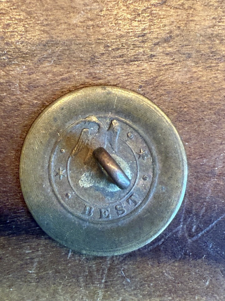 8 FANCY EAGLE Backmarks Plain Face Early Gilt ANTIQUE BUTTONS 3/4”-15/ ...