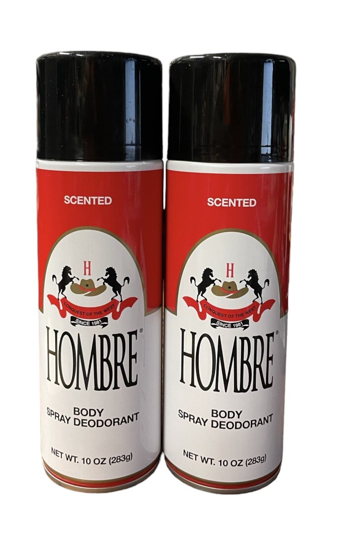 HOMBRE BODY SPRAY DEODORANT ( 2 pack) 10 Oz / 283g Each For Men FREE ...