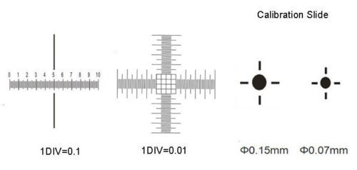 Cross Dot 0.01MM Microscope Stage Micrometer Calibration Slide w/ 4 ...