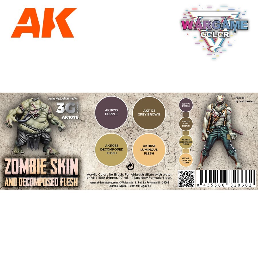 AK Interactive: Zombie Skin - Wargame Color Paint Set - AK1076 | eBay