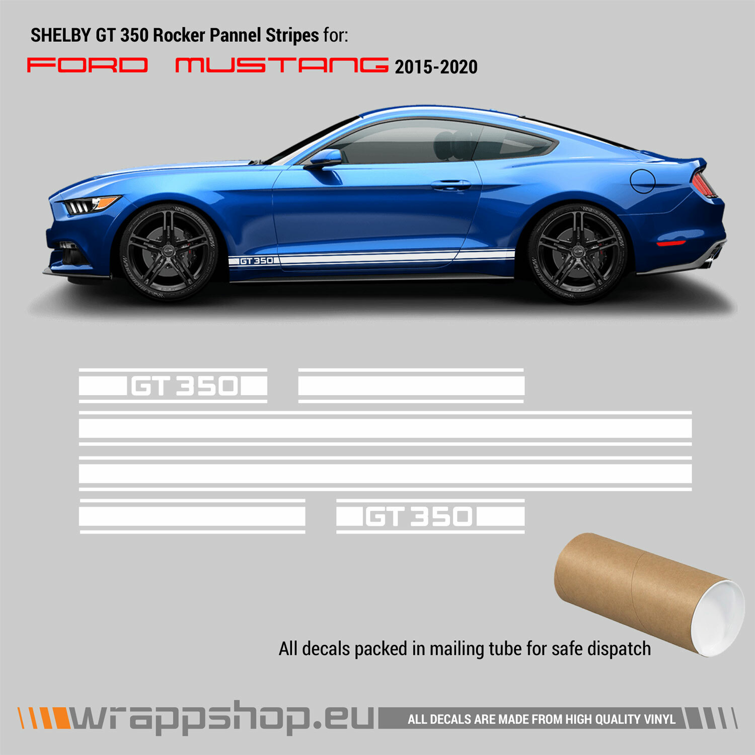 Rocker stripes Shelby GT350 for Ford Mustang 2015 - 2020 | eBay