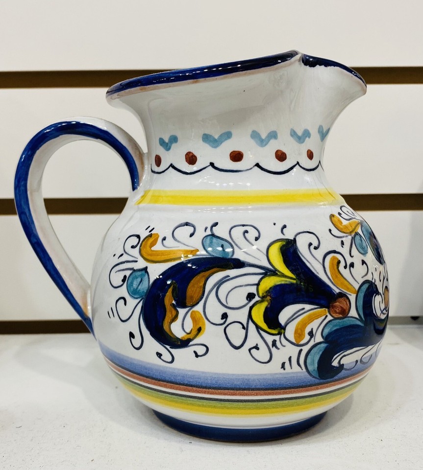 Deruta pottery - Ricco Deruta 1/2 Liter Pitcher Made/painted by hand in ...