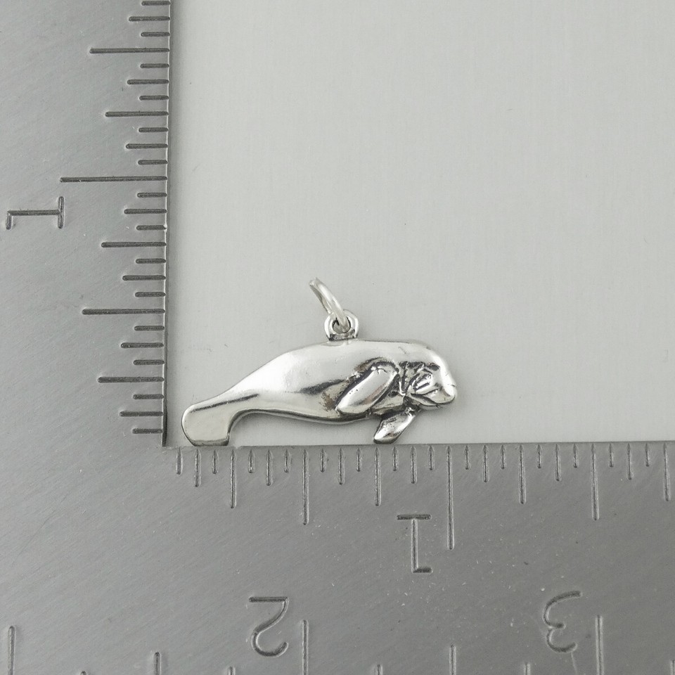 Manatee Charm Sterling Silver for Bracelet Large Aquatic Sea Cow ...