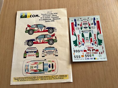 Decals Sticker 1:43 Toyota Corolla WRC Sainz-Moya Suede 1998 C.B.COM ...