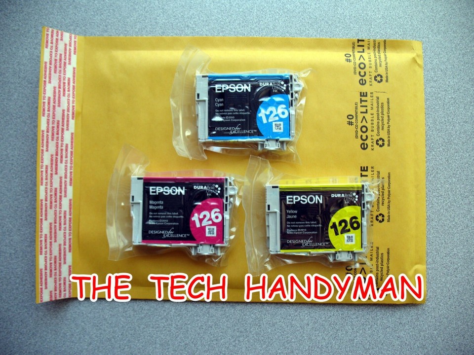 3-PACK EPSON GENUINE 126 COLOR INK (NO RETAIL BOX) for the STYLUS NX330 ...