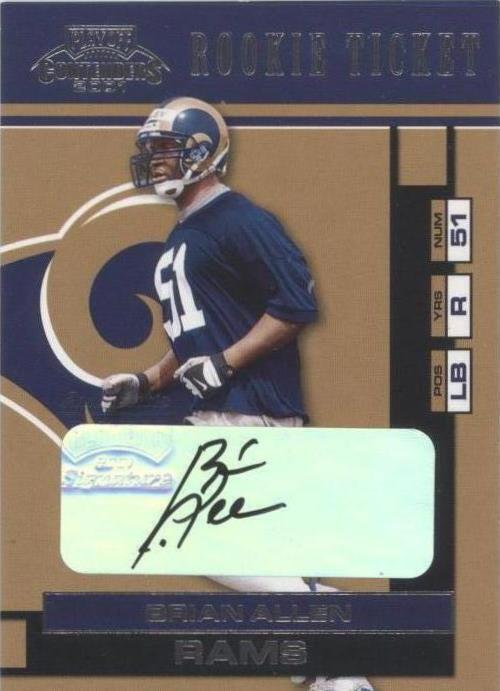 2001 Playoff Contenders - Rookie Ticket Brian Allen #108 (AU, RC) for ...