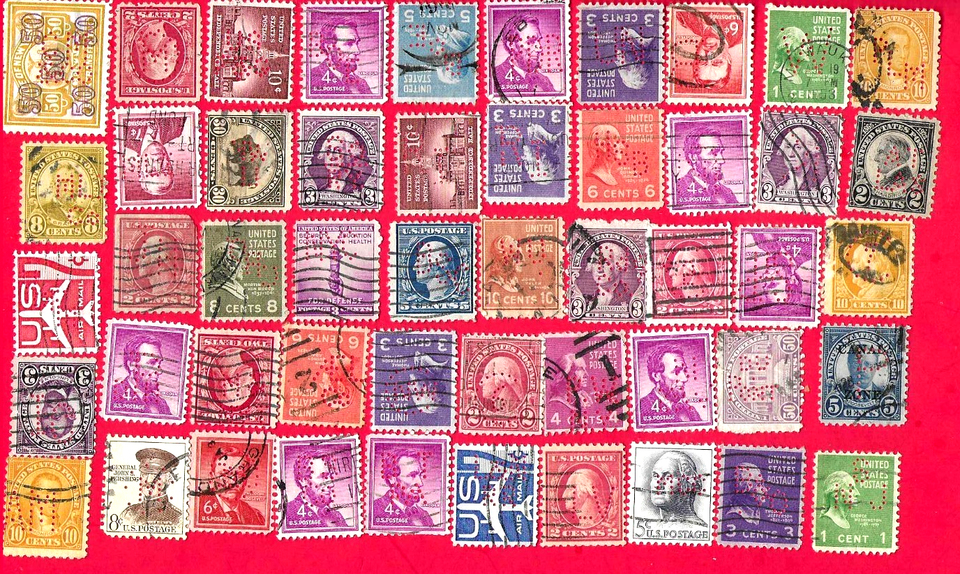 U. S. PERFIN Stamps Used V V 😊 | eBay