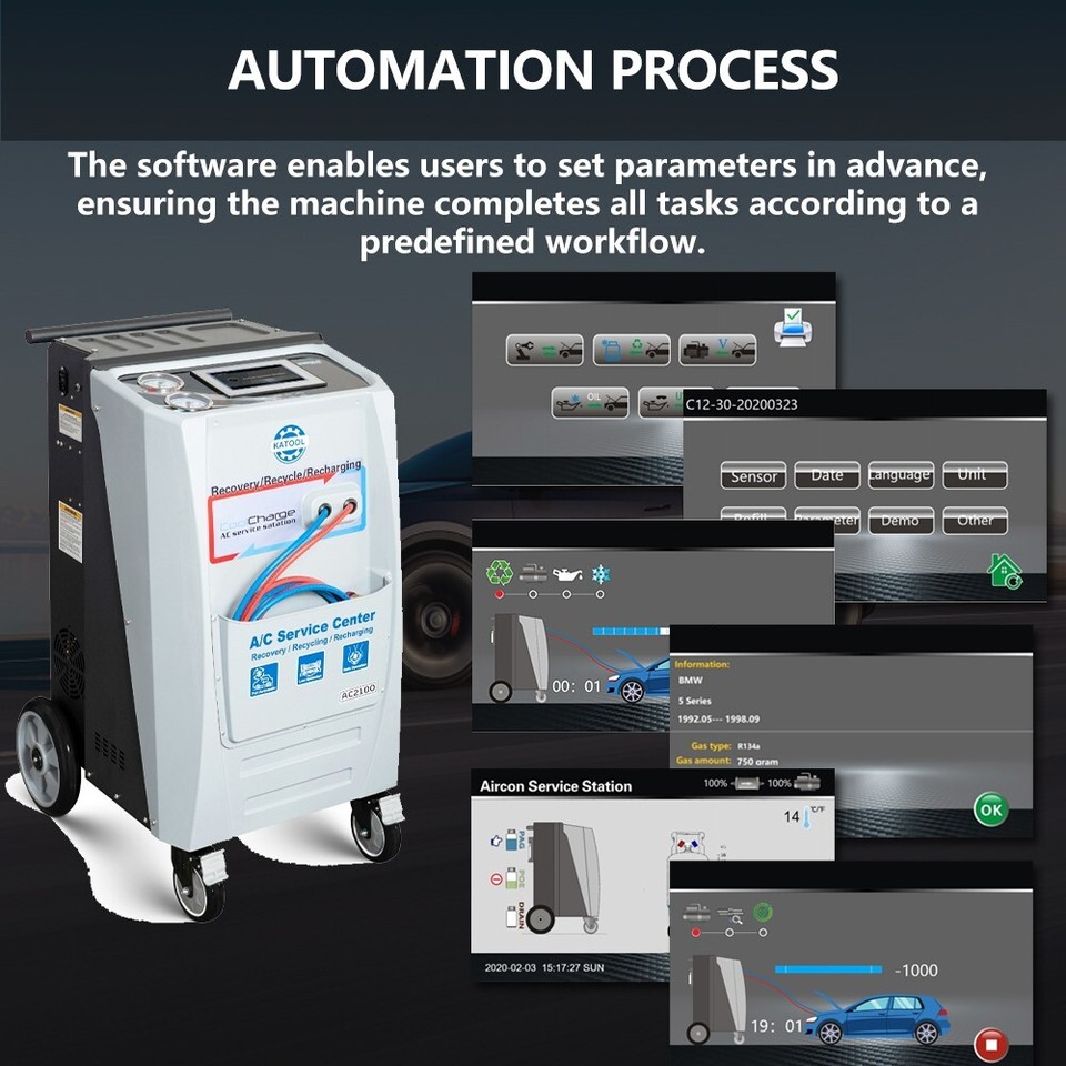 Fully Automatic Refrigerant AC-2100/1800 Recovery Recycle Recharge ...