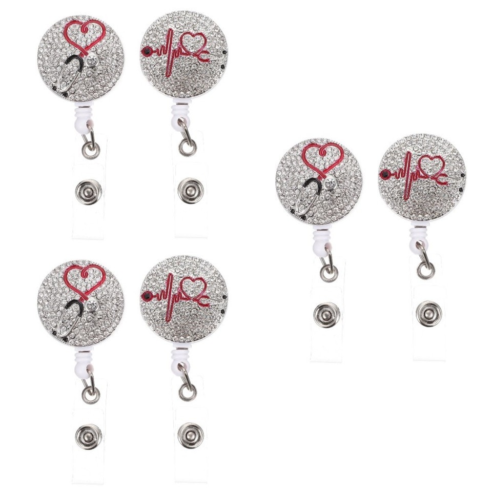 2Pcs Retractable Badge Reel Clip Key Chain Hanging Buckle Decorative ...