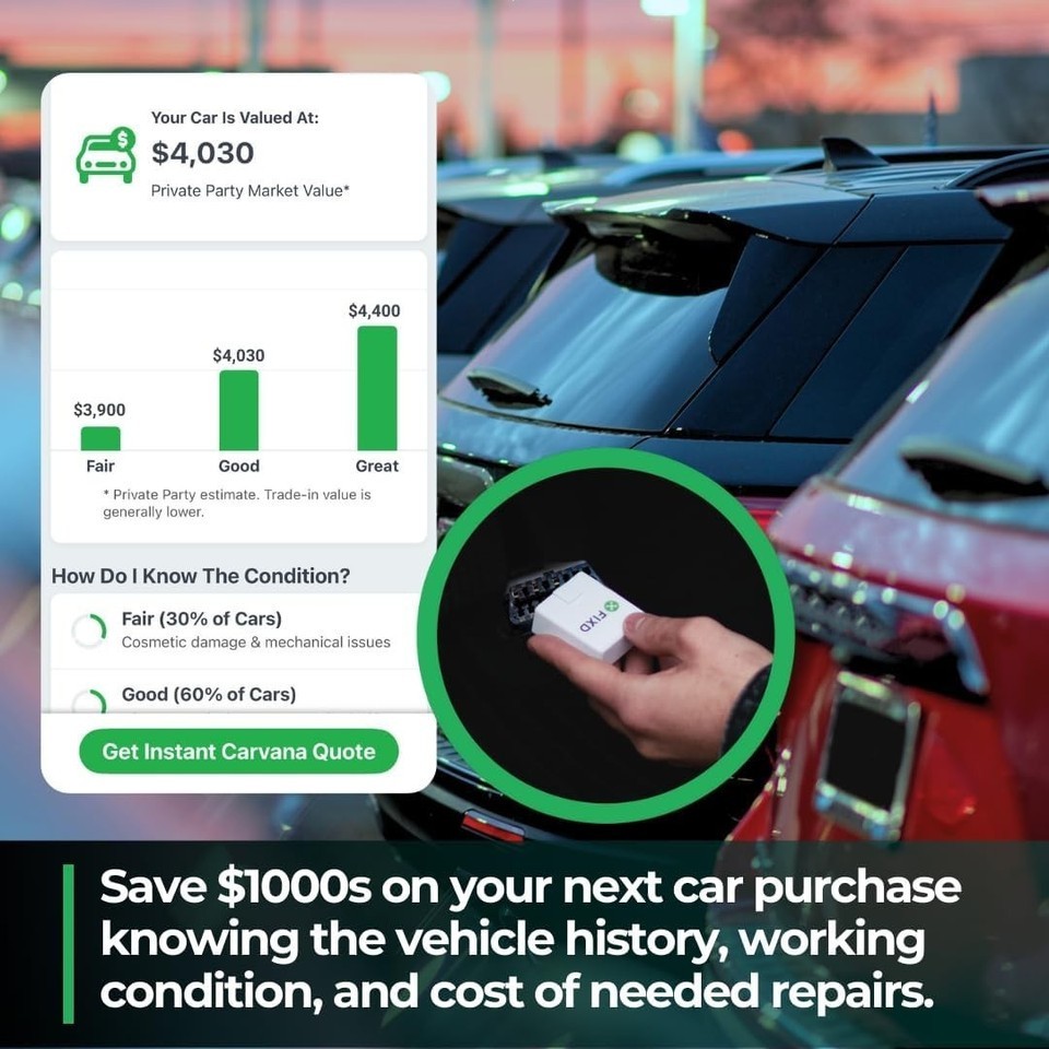 FIXD OBD-II ACTIVE CAR HEALTH MONITOR ENGINE CODE READER DIAGNOSTIC ...