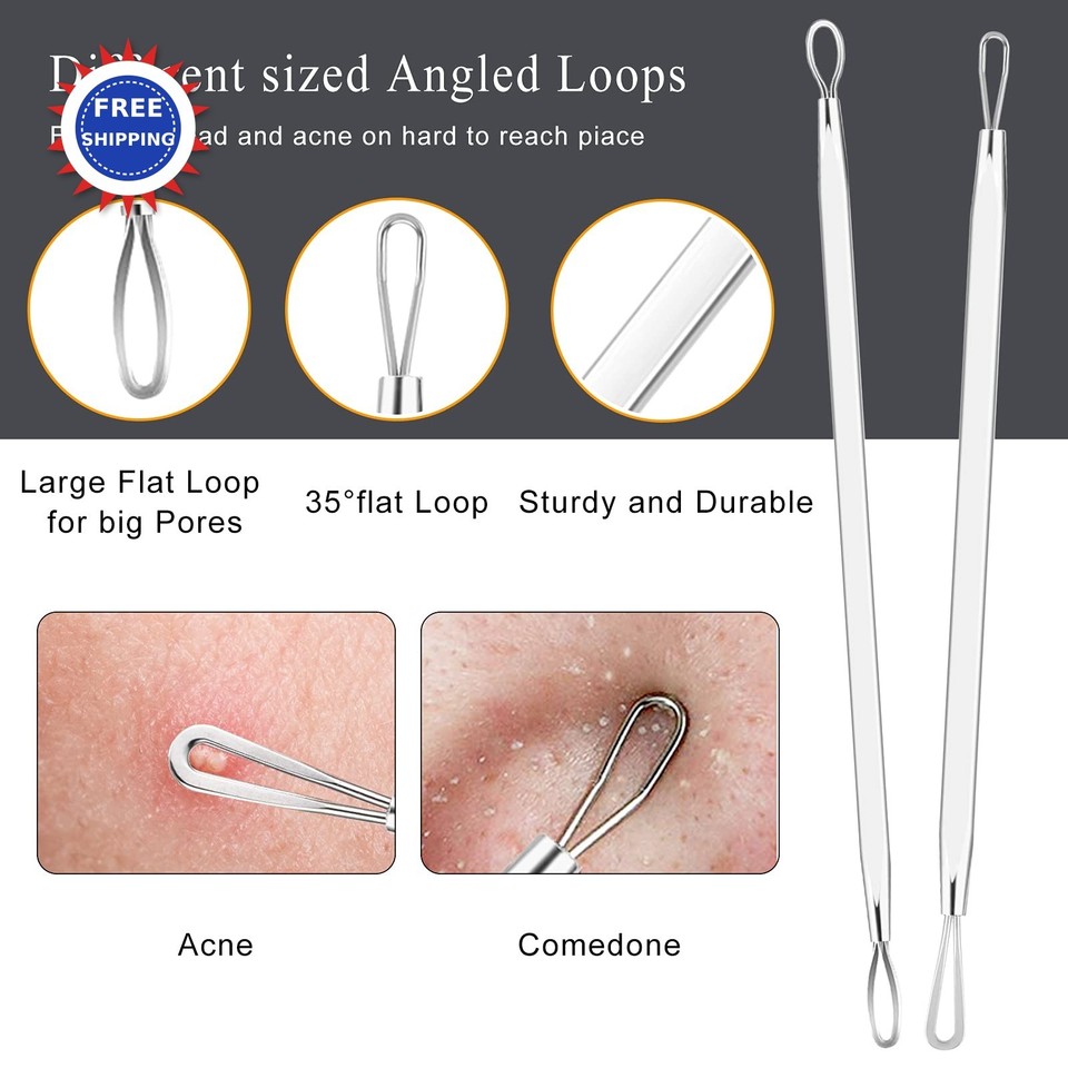 Boxoyx Pimple Popper Tool Kit 6 Pcs Blackhead Remover Comedone ...