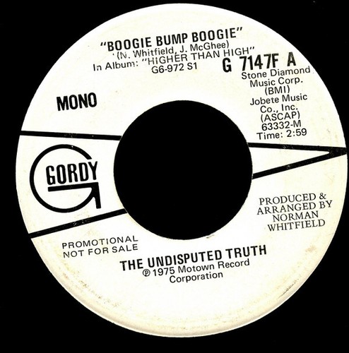 Undisputed Truth (2) - Boogie Bump Boogie 1975 7", Single, Mono, Promo ...