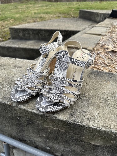 Isaac Mizrahi Live Wedge Sandal Shoes, White Multi Leather, US 6W Snake ...