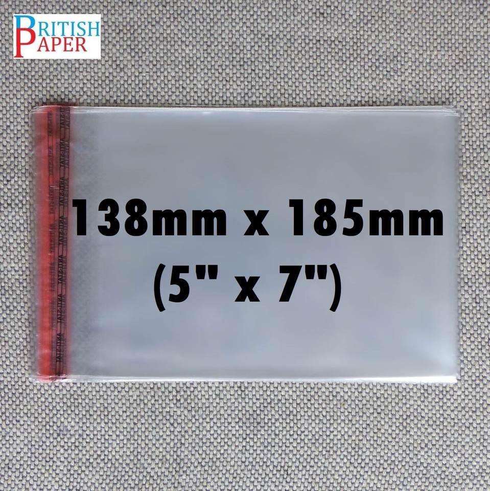 CLEAR CELLO CARD BAGS CELLOPHANE SELF SEAL LARGE SMALL CARD A3 C4 A4 C5 ...