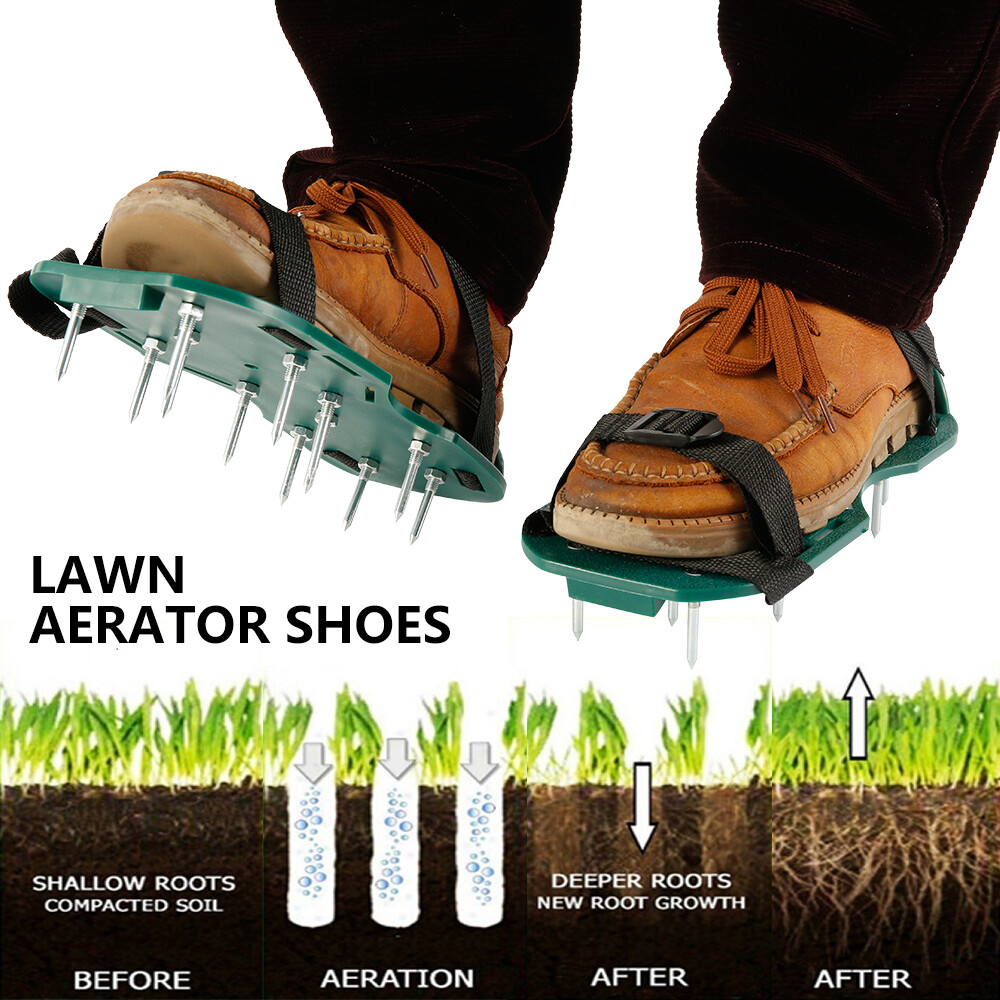 Lawn Care Garden Grass Sod Aerator Spike Shoes Tools Sandals Spiked ...