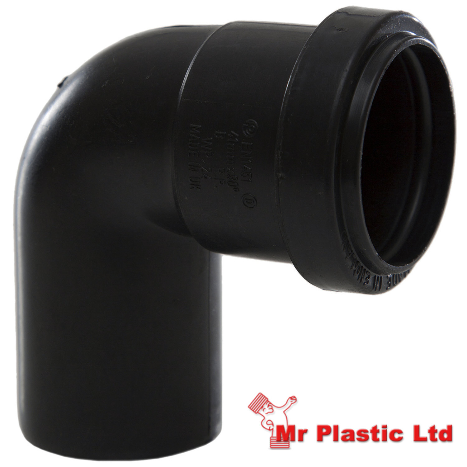 Polypipe 40mm Push Fit Waste Pipe Fittings in Black (actual size 41mm ...