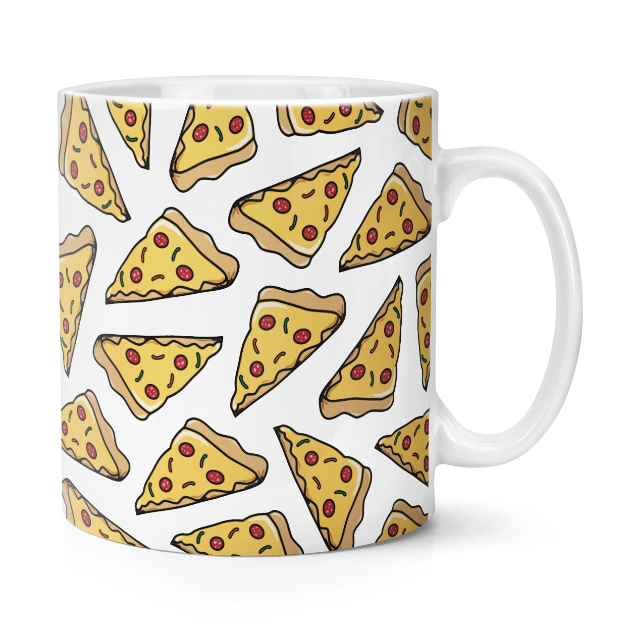 Pizza Slices Pattern 10oz Mug Cup - Funny Fast Food Crazy Pizza Man ...
