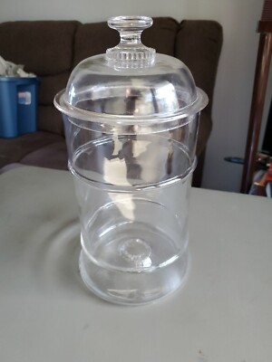 Antique Clear Glass Candy Jar 12 inches With Glass Lid Pat Oct 14 1866 ...