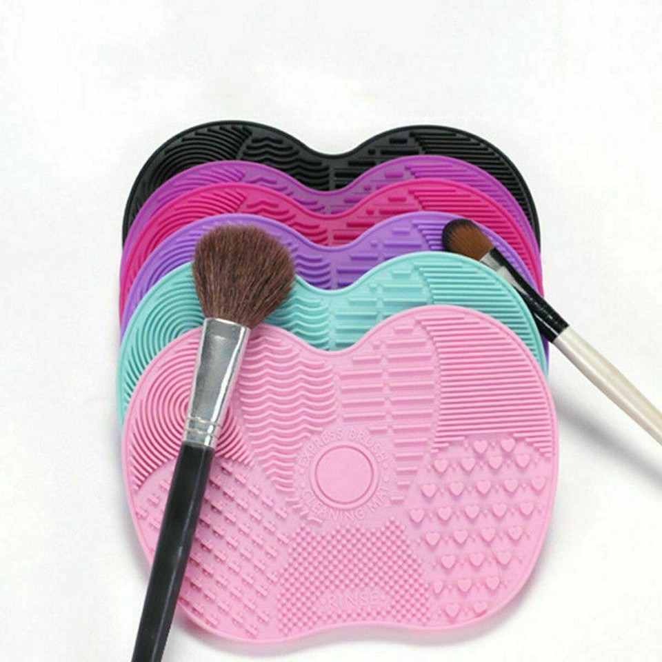 Red-Silicone Makeup Brush Cleaner Pad Washing Scrubber Board Cleaning ...