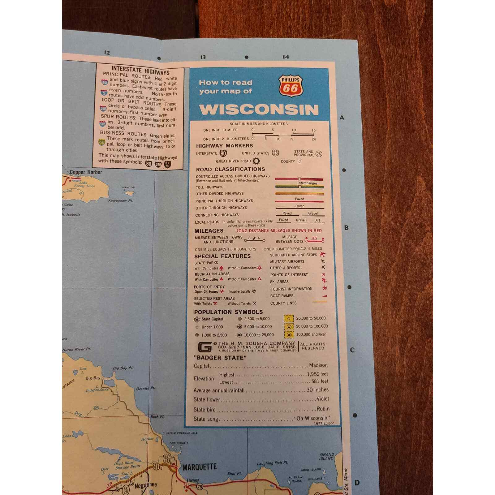 Wisconsin Road Map Courtesy of Phillips 66 1977 Edition | eBay