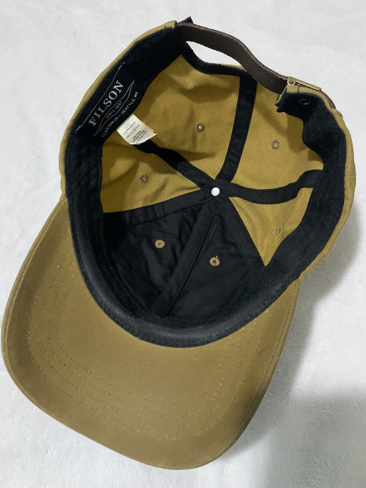 FILSON OIL TIN LOGGER CAP DARK TAN OS In Great Condit… - Gem
