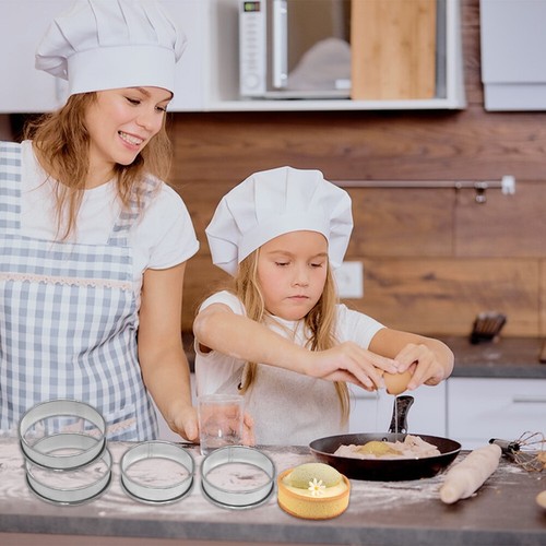 6pcs Heat Resistant DIY 2.5cm Height Round Mold Cake Mousse Tart Ring ...