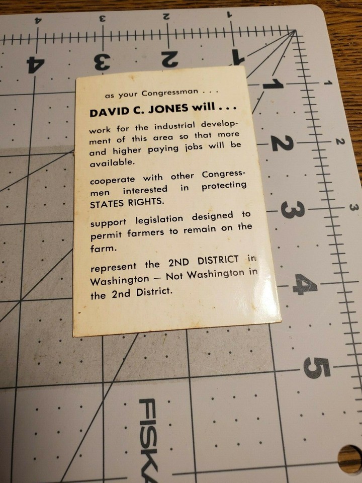 David C. Jones for Congress Card (1964) | eBay
