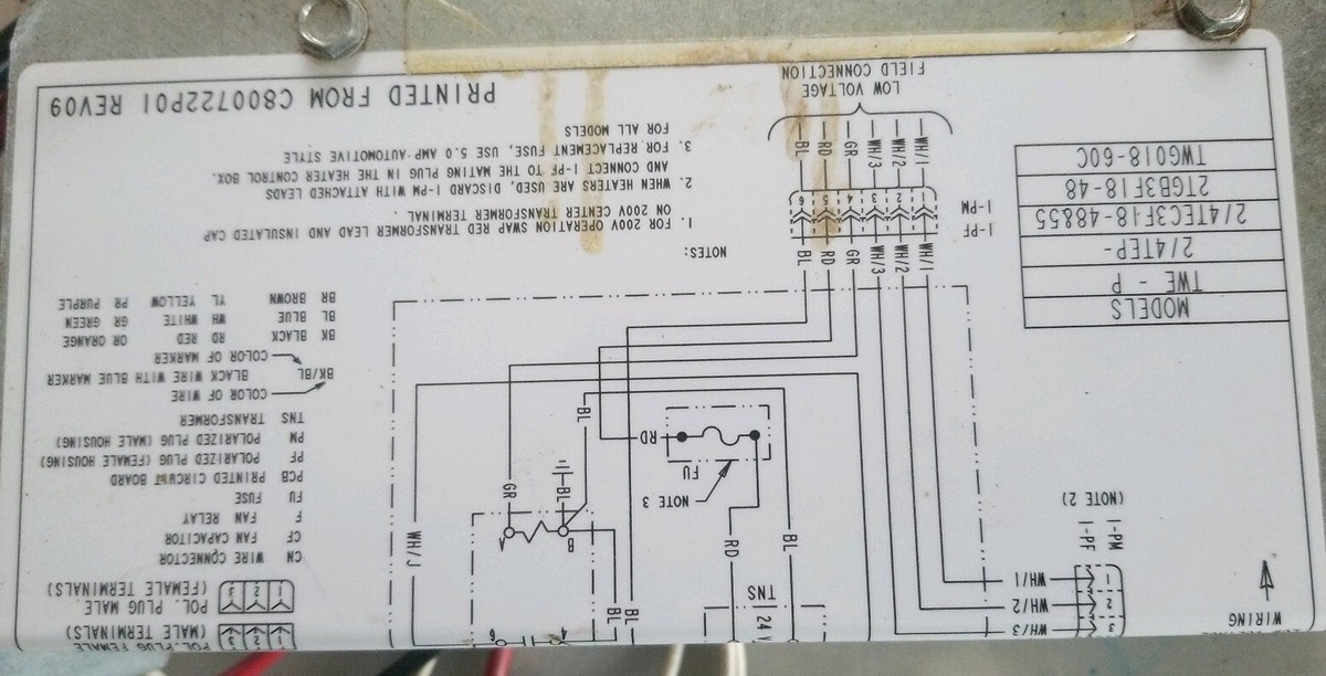 Air Handler Wiring Diagram Trane Model Number Twe040e13fb2 Trane