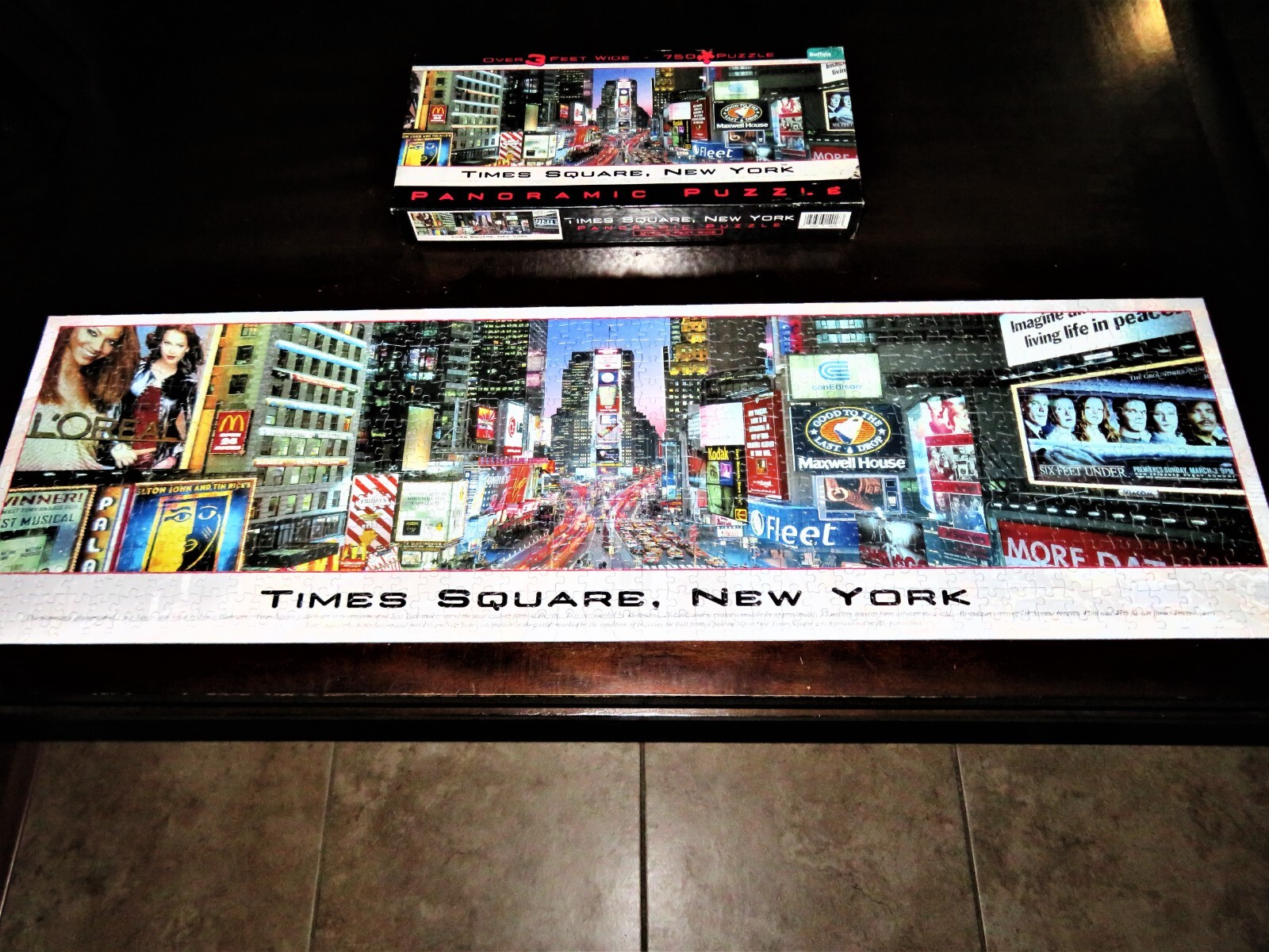 Panoramic Jigsaw Puzzle Times Square New York 750 Piece Over 3" Wide ...