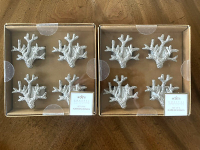 Coastal Collection Set of 8 Coral Napkin Rings | eBay